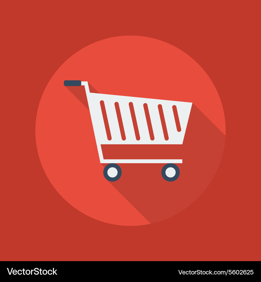 Business flat icon cart Royalty Free Vector Image