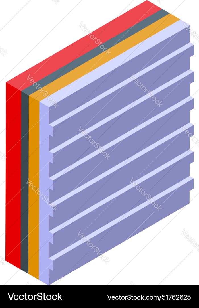 External wall insulation showing different layers Vector Image