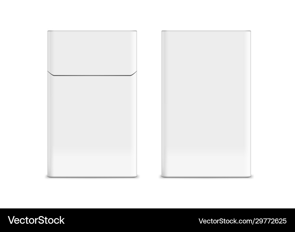 Front and back view of flip-top cigarette pack Vector Image