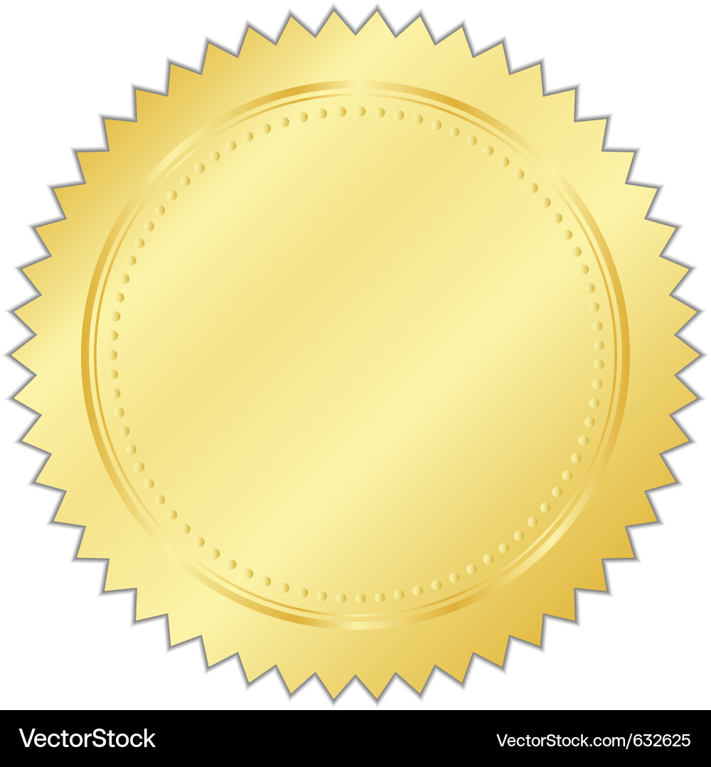 Gold seal Royalty Free Vector Image - VectorStock