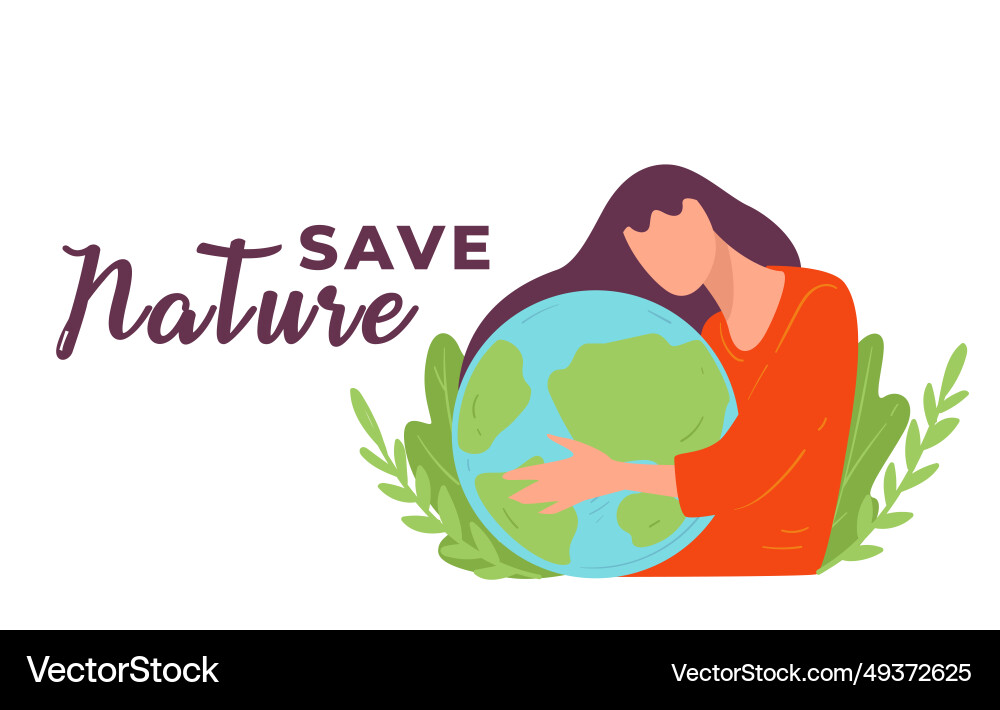Green planet protect and save nature banner Vector Image