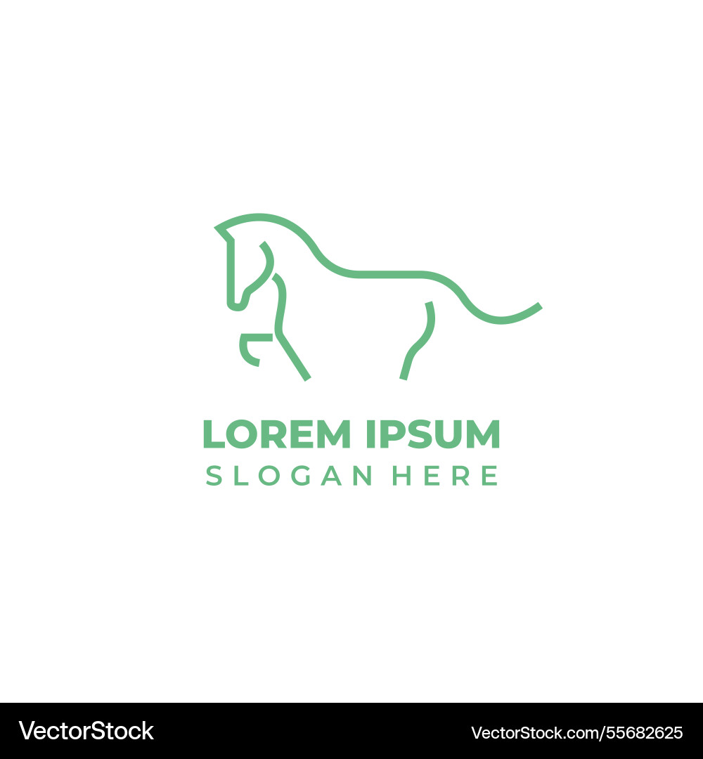 Horse logo simple lineart style symbol Royalty Free Vector