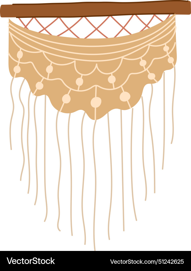 Interior macrame wall hanging cartoon Royalty Free Vector