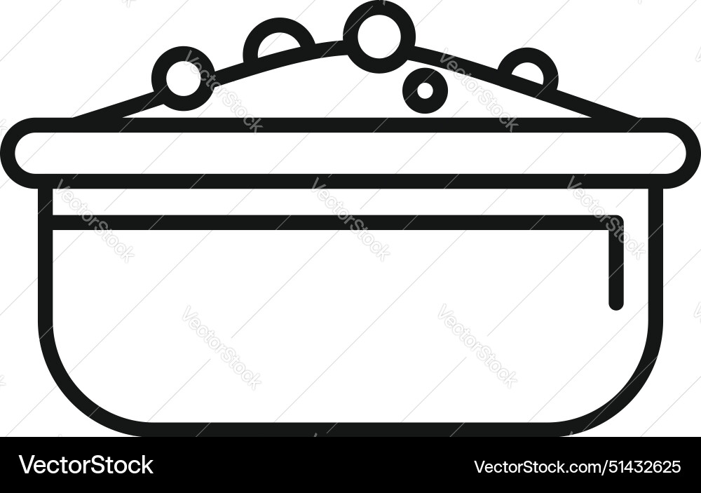 Line art of a bubbling pot Royalty Free Vector Image