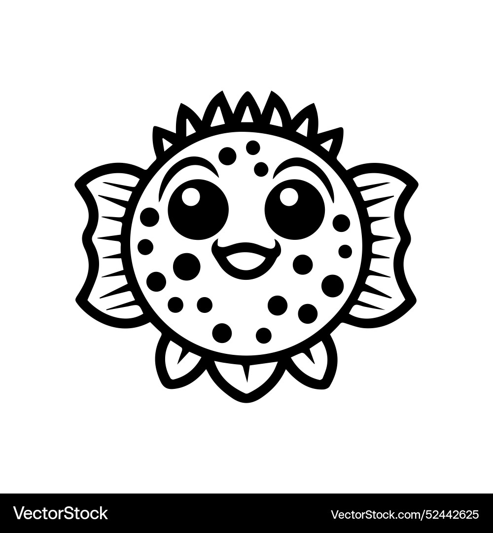 Puffer fish icon or modern line symbol art Vector Image