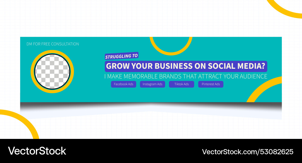 Social media banner design linkedin Royalty Free Vector