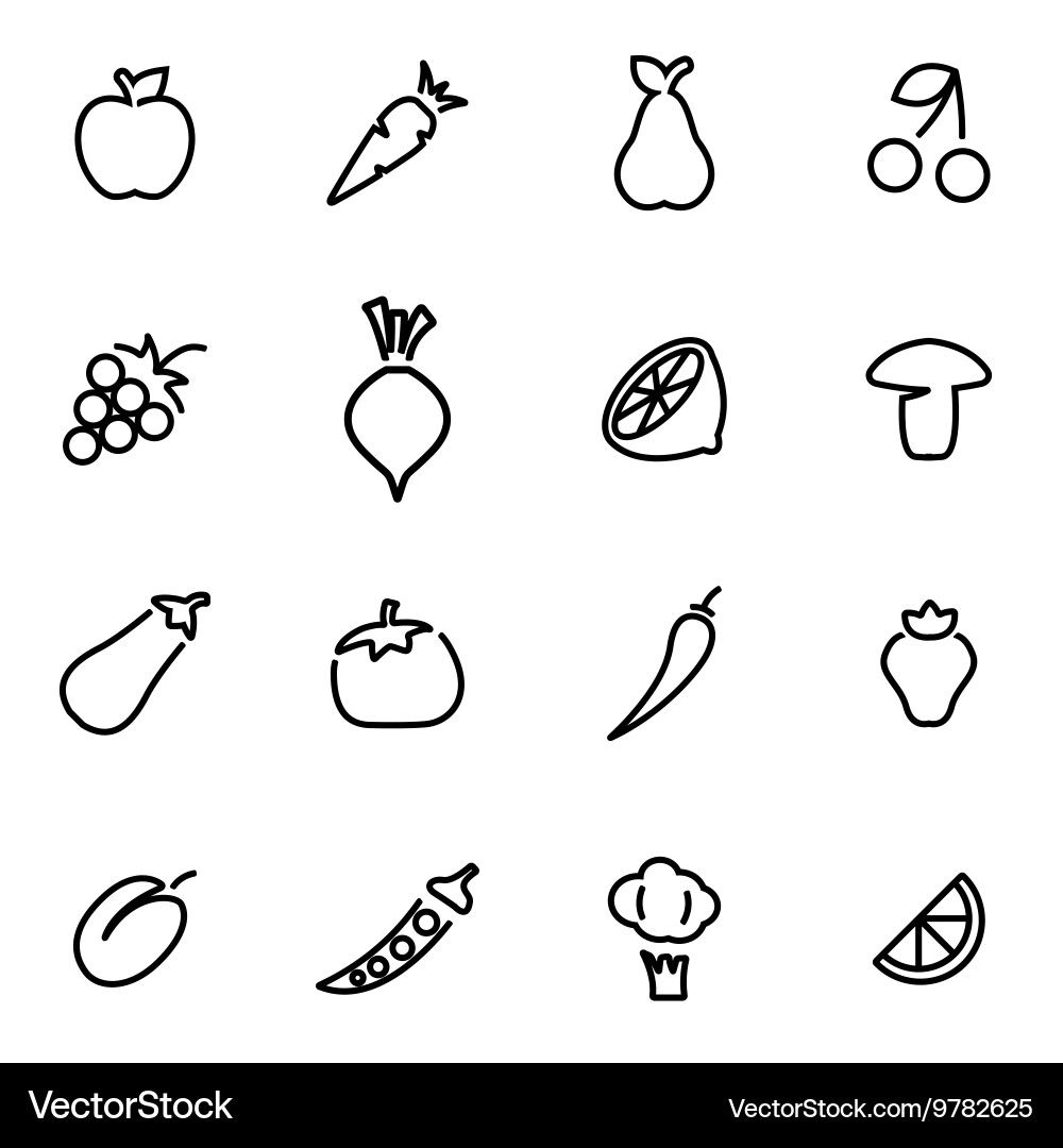 Thin line icons - fruit Royalty Free Vector Image