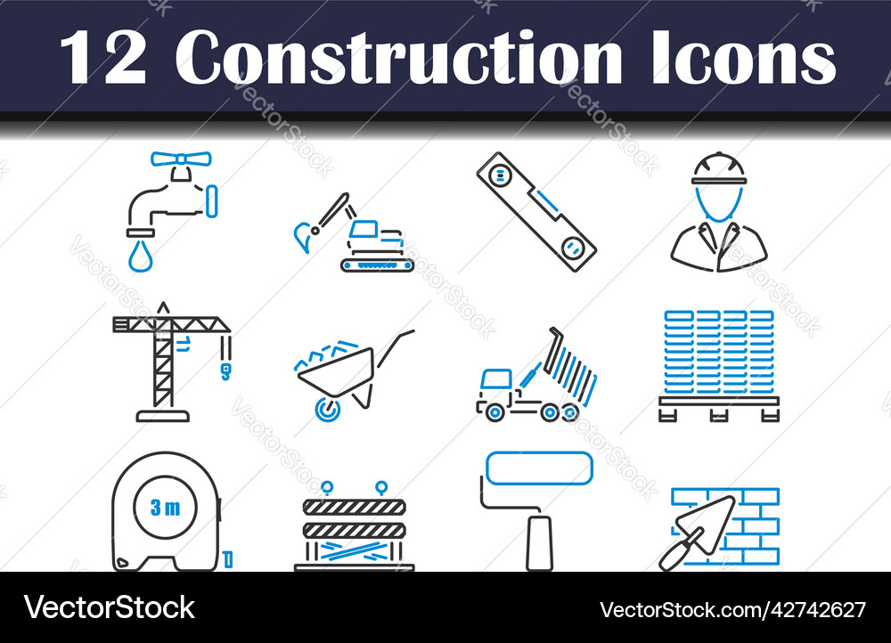 Construction icon set Royalty Free Vector Image