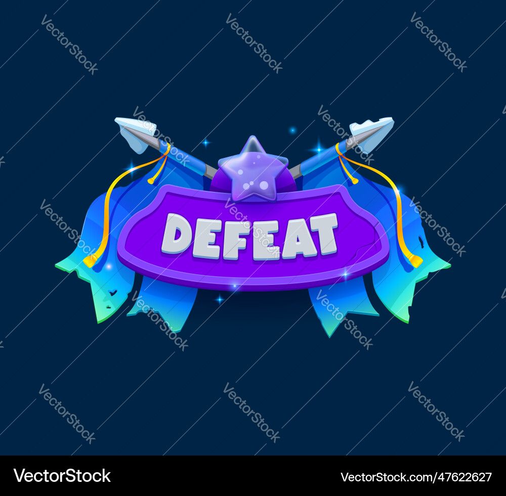 Defeat Badge - Game UI Royalty Free Vector Image
