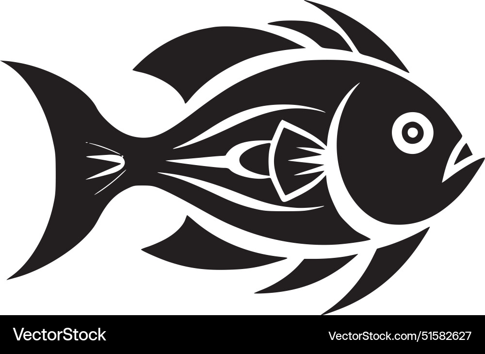 Fish - black and white Royalty Free Vector Image