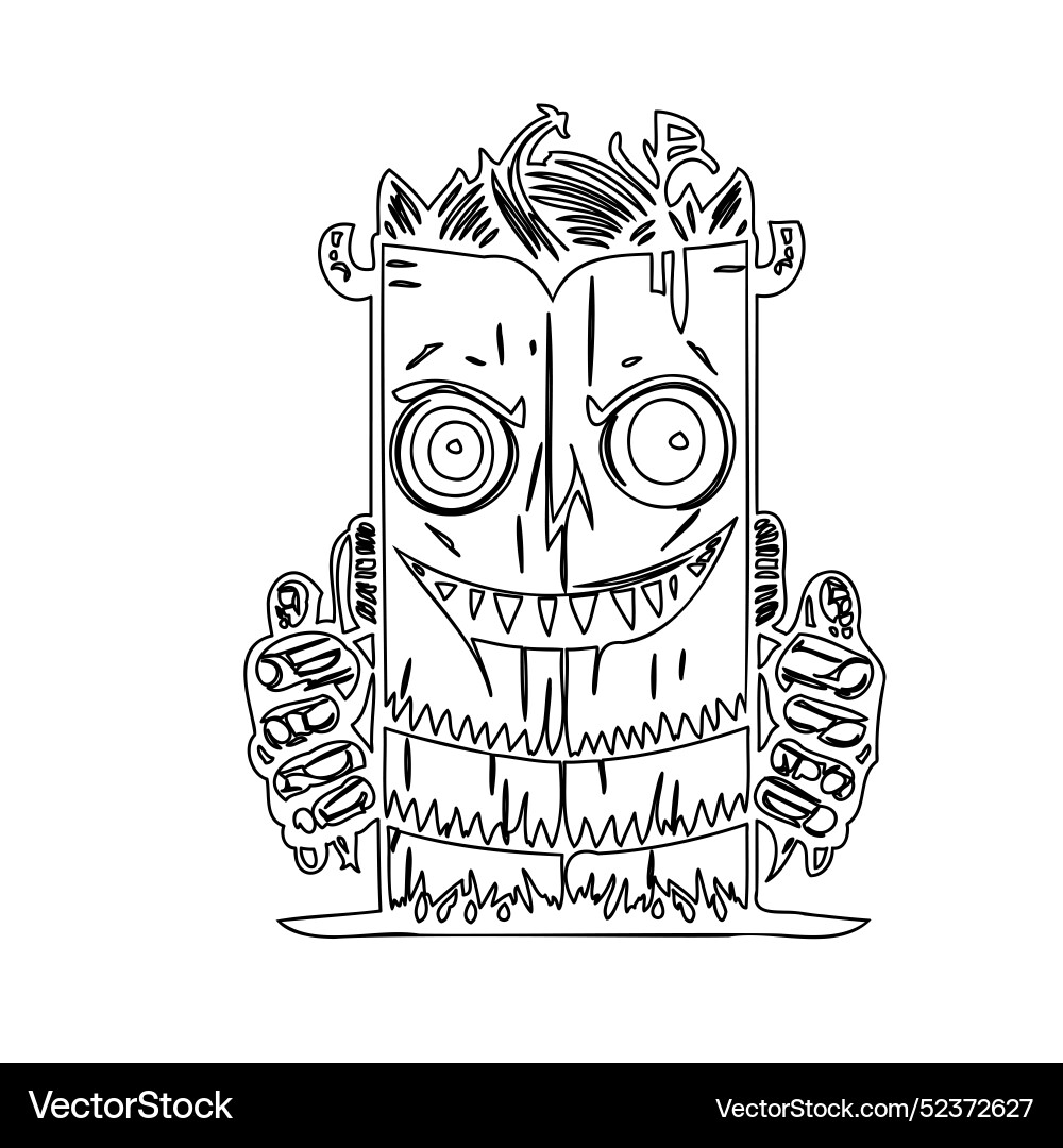 Frankensteins monster outline sketch Royalty Free Vector