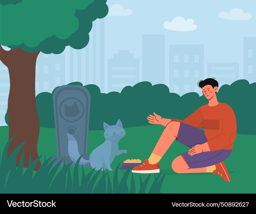 Man with dead cat Royalty Free Vector Image - VectorStock