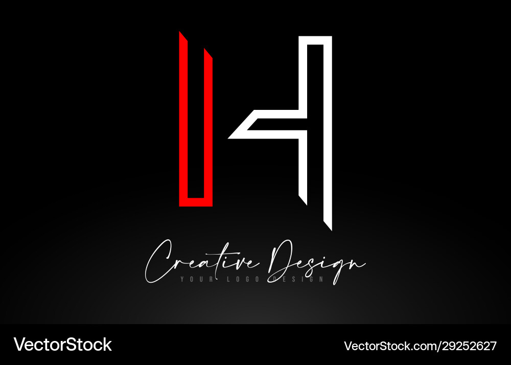 Monogram h letter logo design with creative lines Vector Image