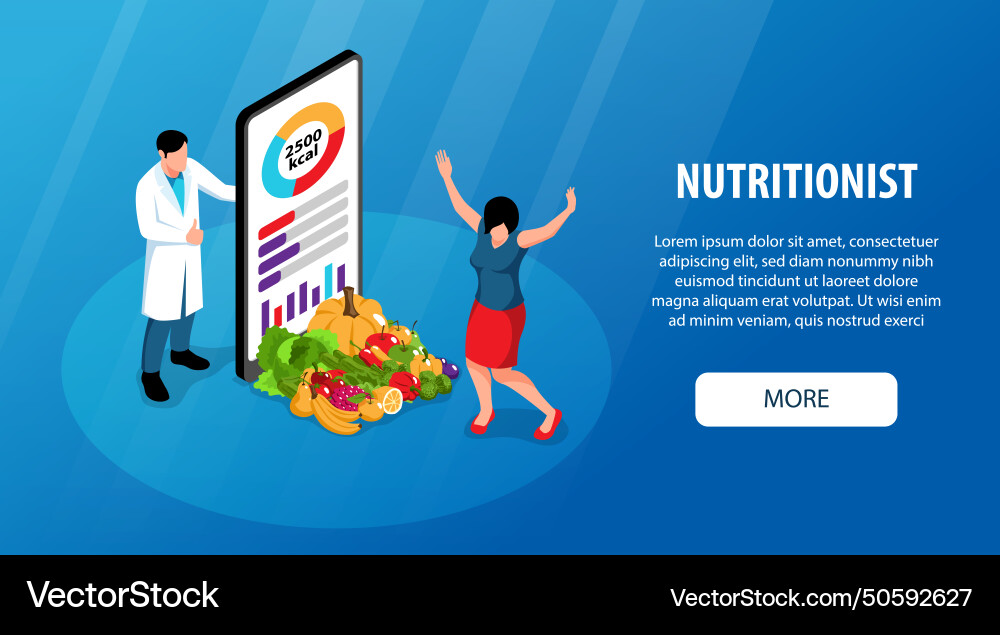 Nutritionist horizontal banner Royalty Free Vector Image
