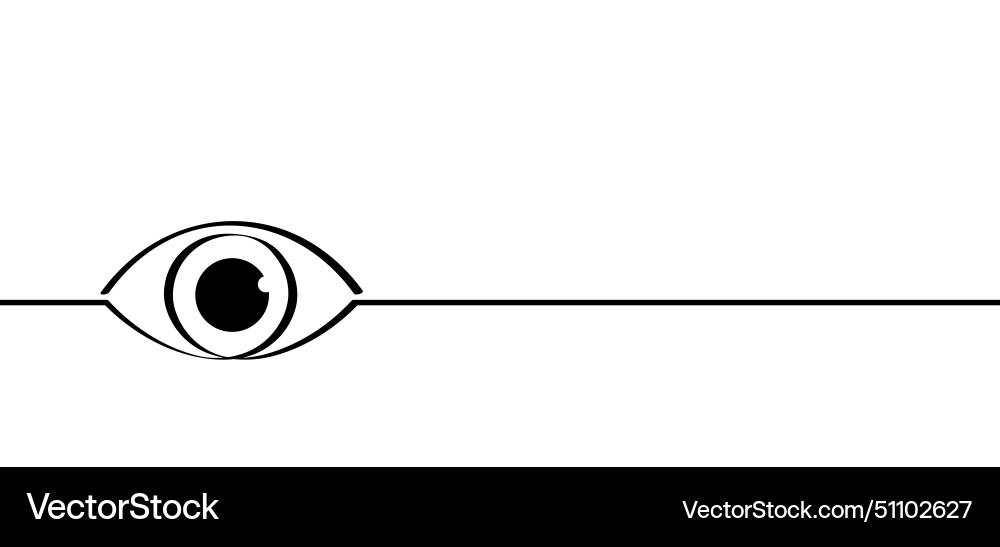 Open human eye line logo Royalty Free Vector Image