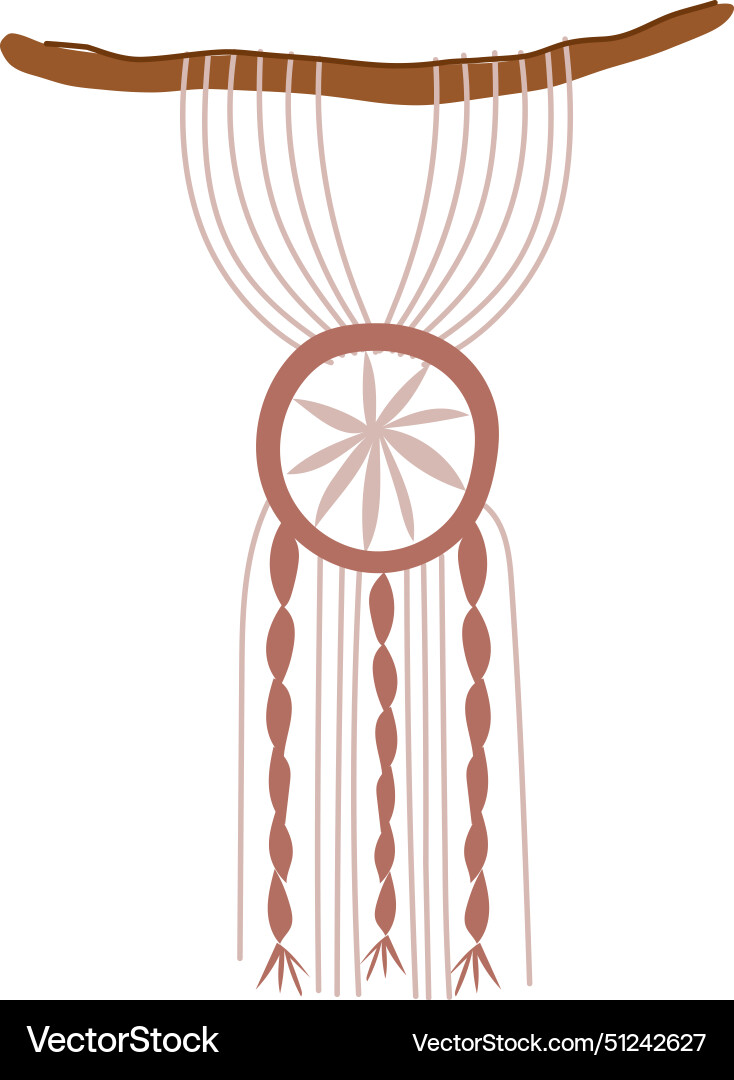 Room macrame wall hanging cartoon Royalty Free Vector Image