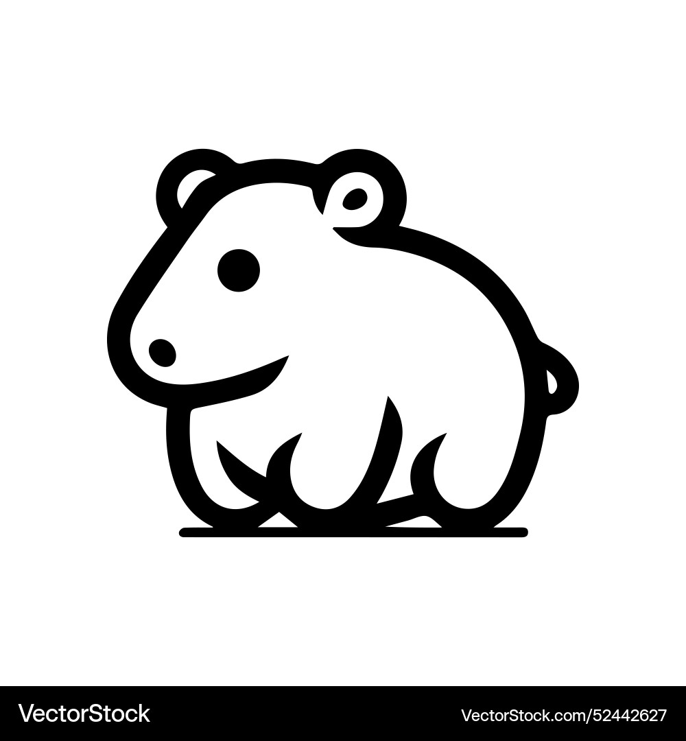 Tapir icon or modern line symbol art Royalty Free Vector