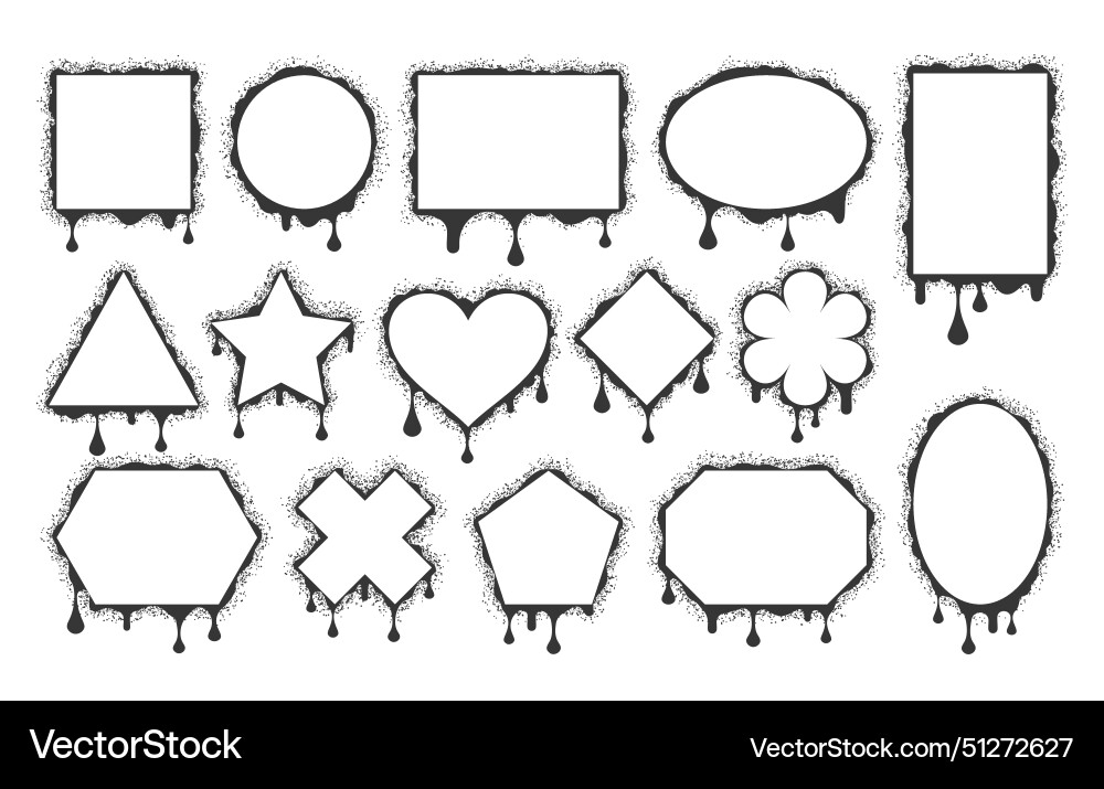 Variety of graffiti frames rectangles circles Vector Image