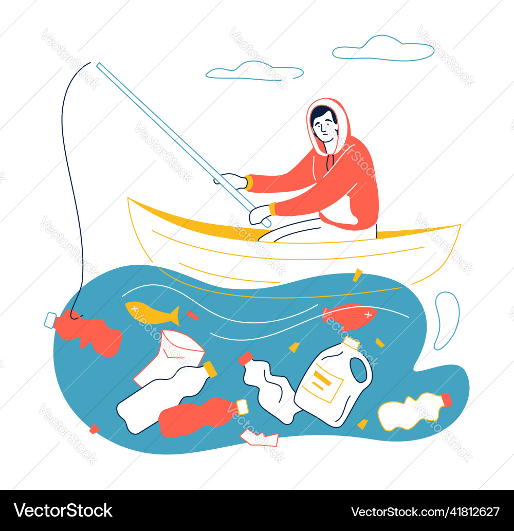 World ocean pollution - modern flat design style Vector Image