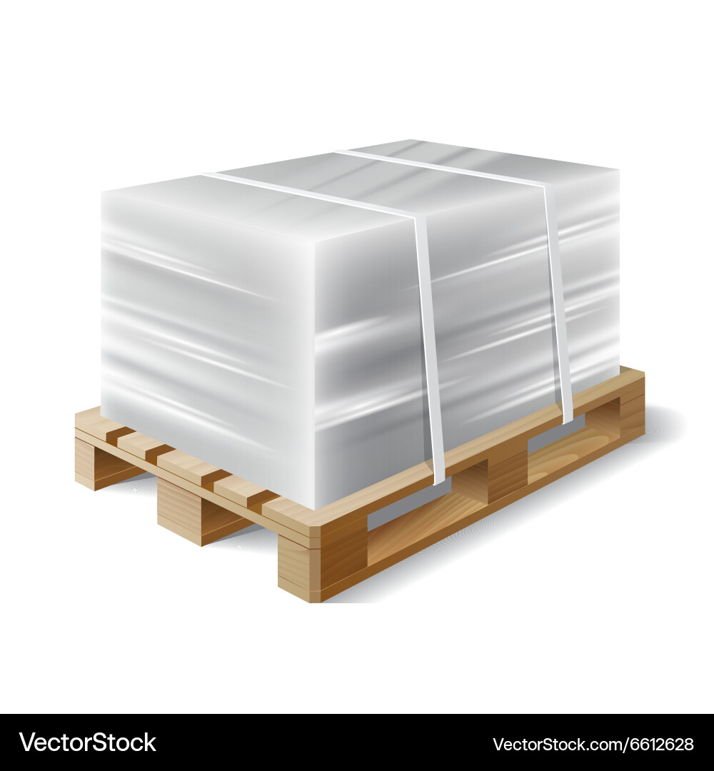 Cargo on a wooden pallet Royalty Free Vector Image