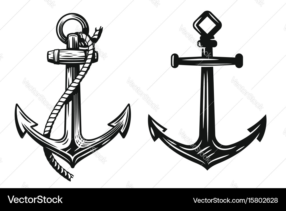 Classic Black Nautical Anchor Royalty Free Vector Image