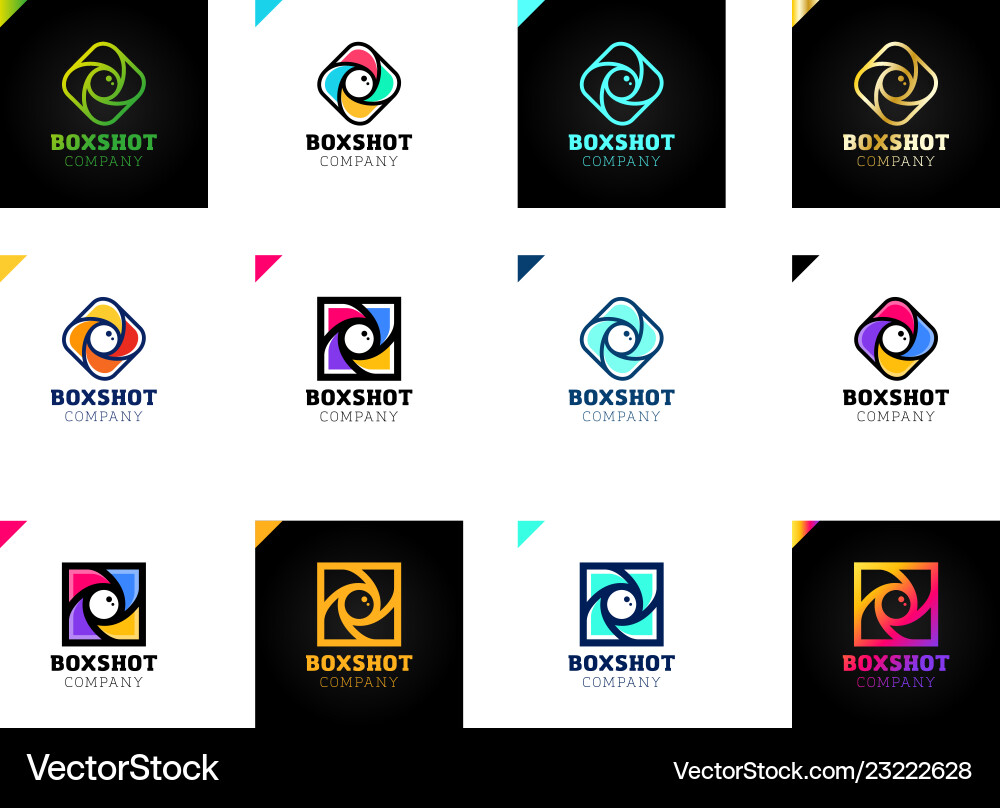 Color square camera shutter mark box photo Vector Image