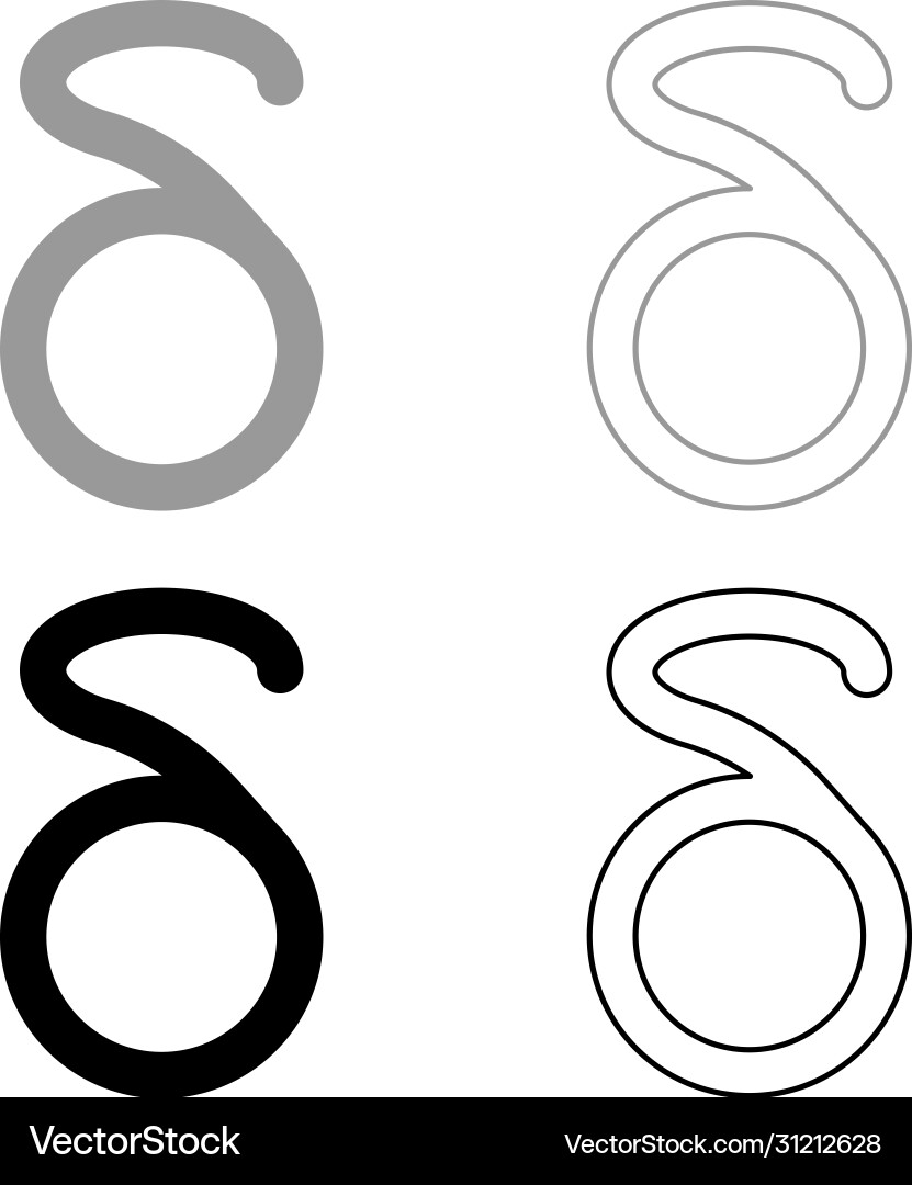 Delta greek symbol small letter lowercase font Vector Image