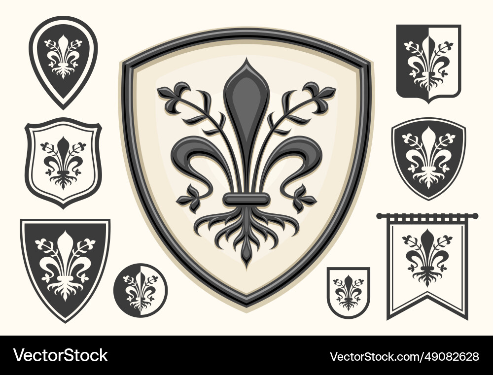 Florence Emblem Set Lizenzfreies Vektorbild - VectorStock