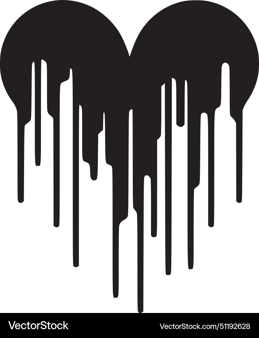 Heart dripping - minimalist and flat logo Vector Image