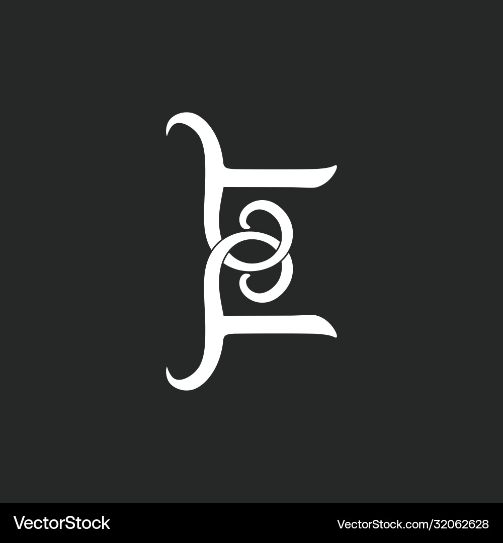 Letter e linked spiral shape logo Royalty Free Vector Image