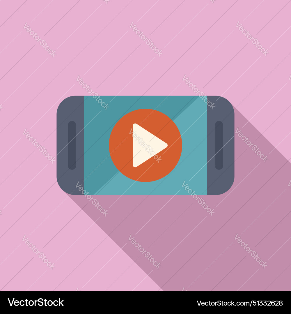 Mobile video player icon on pink background Vector Image