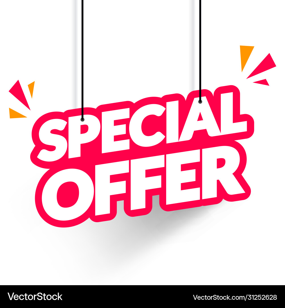 Modern hanging label with special offer text Vector Image