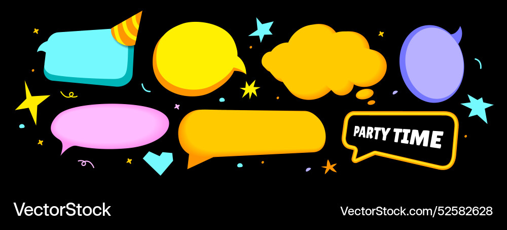 Set of speech bubble chat box in bright color Vector Image