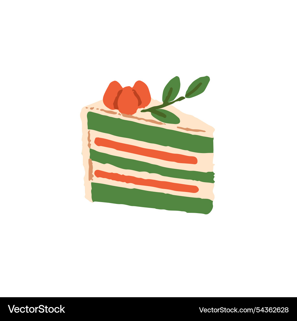 Slice of fruit cake piece cheesecake Royalty Free Vector