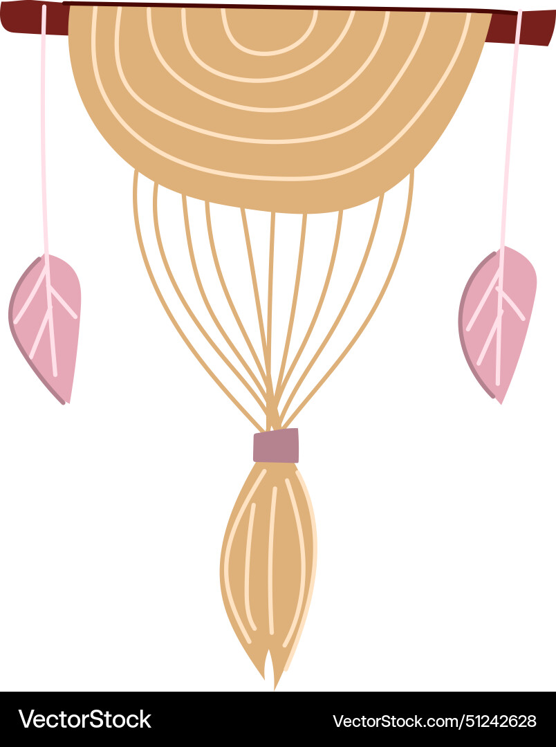 Vintage macrame wall hanging cartoon Royalty Free Vector