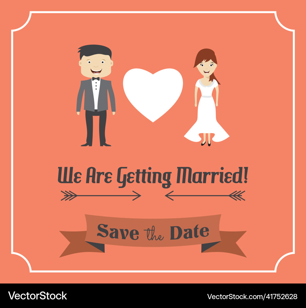 We are getting married template card Royalty Free Vector
