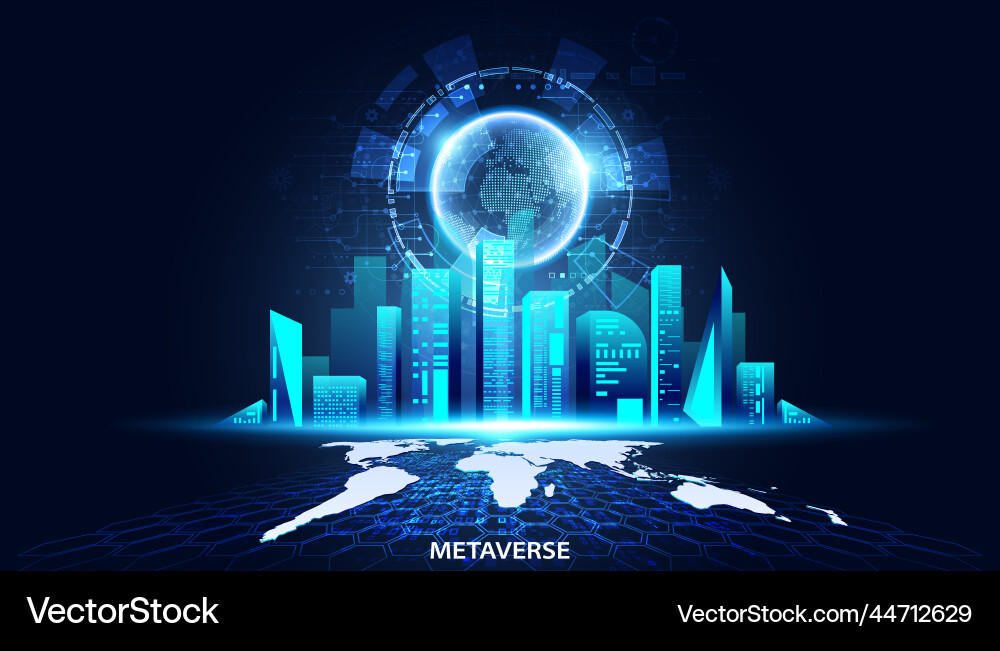 Abstract metaverse virtual reality concept Vector Image