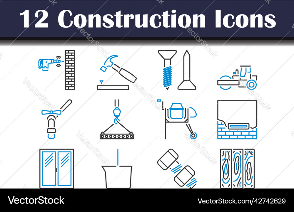 Bau Icon Set Lizenzfreies Vektorbild - VectorStock