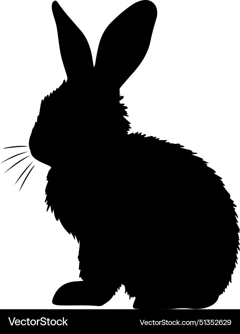 Bunny silhouette white background Royalty Free Vector Image