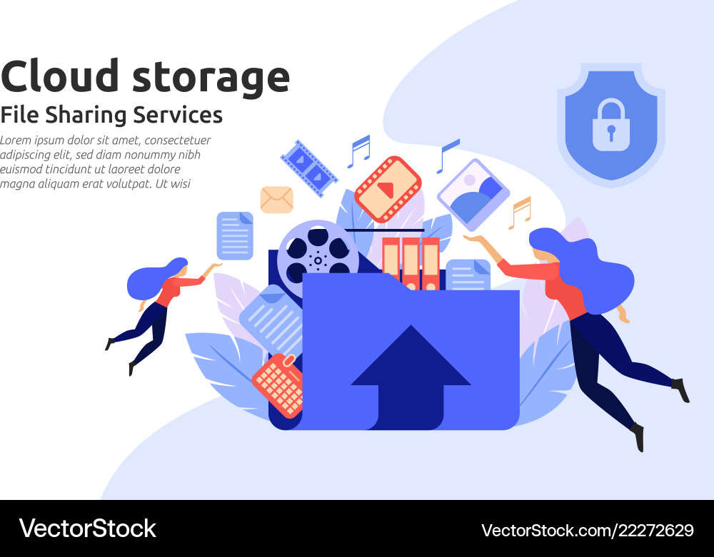 Cloud Storage & File Sharing Royalty Free Vector Image