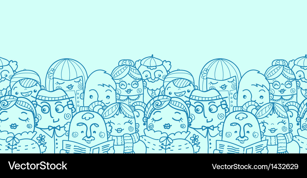 Diverse Crowd Pattern Royalty Free Vector Image