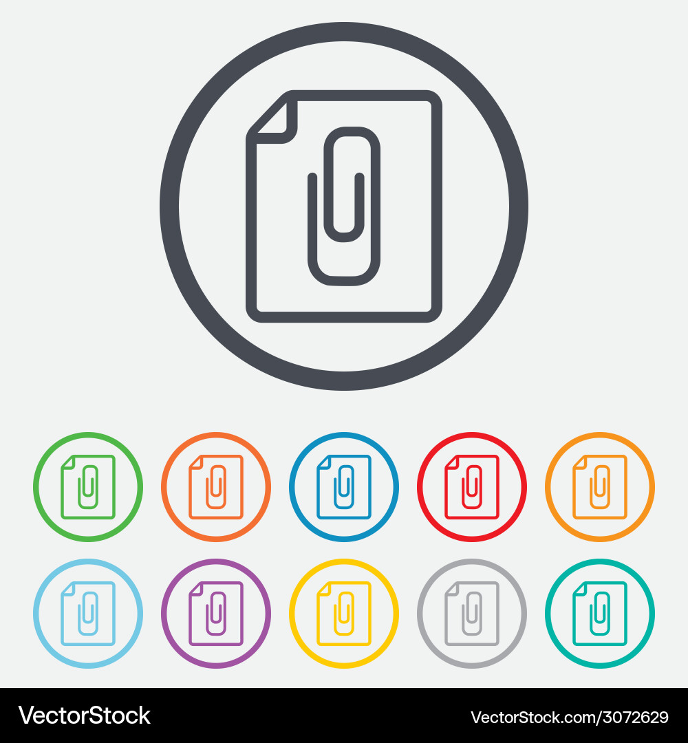 File annex icon paper clip symbol Royalty Free Vector Image