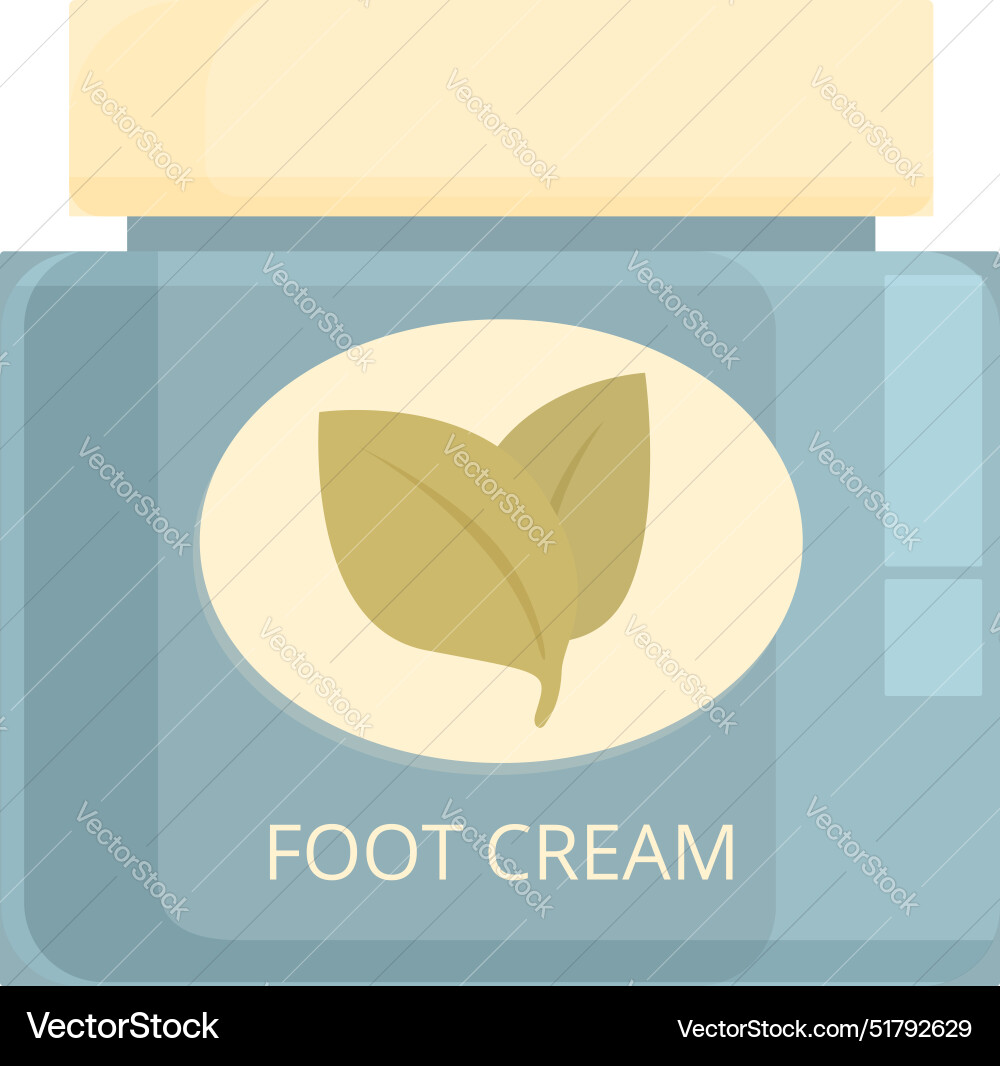 Foot cream jar with herbal ingredients Royalty Free Vector