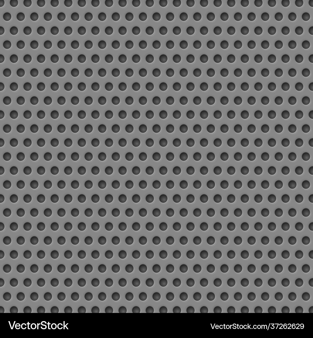 Gray perforated background many same holes Vector Image