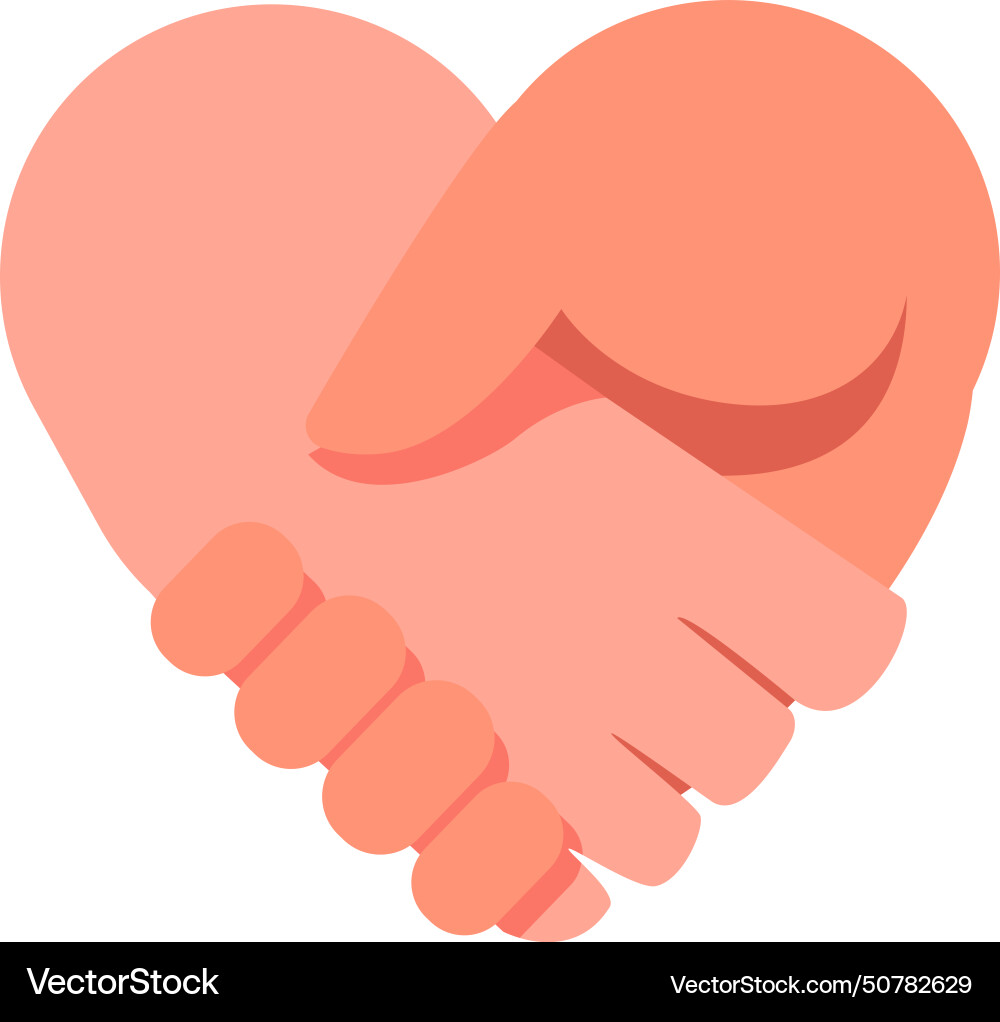 Hand shake in heart shape partnership symbol Vector Image
