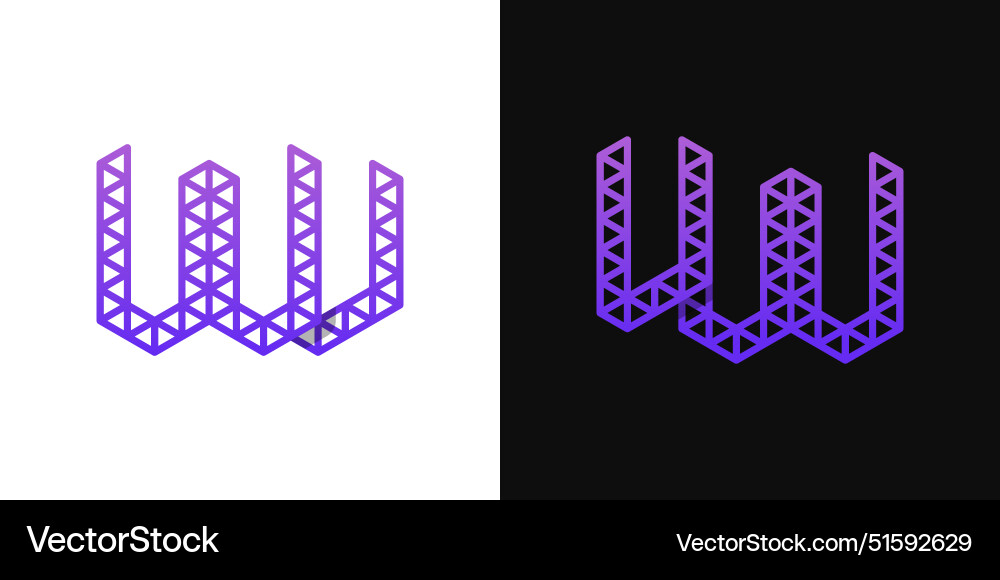 Letters vw and wv polygon logo suitable Royalty Free Vector