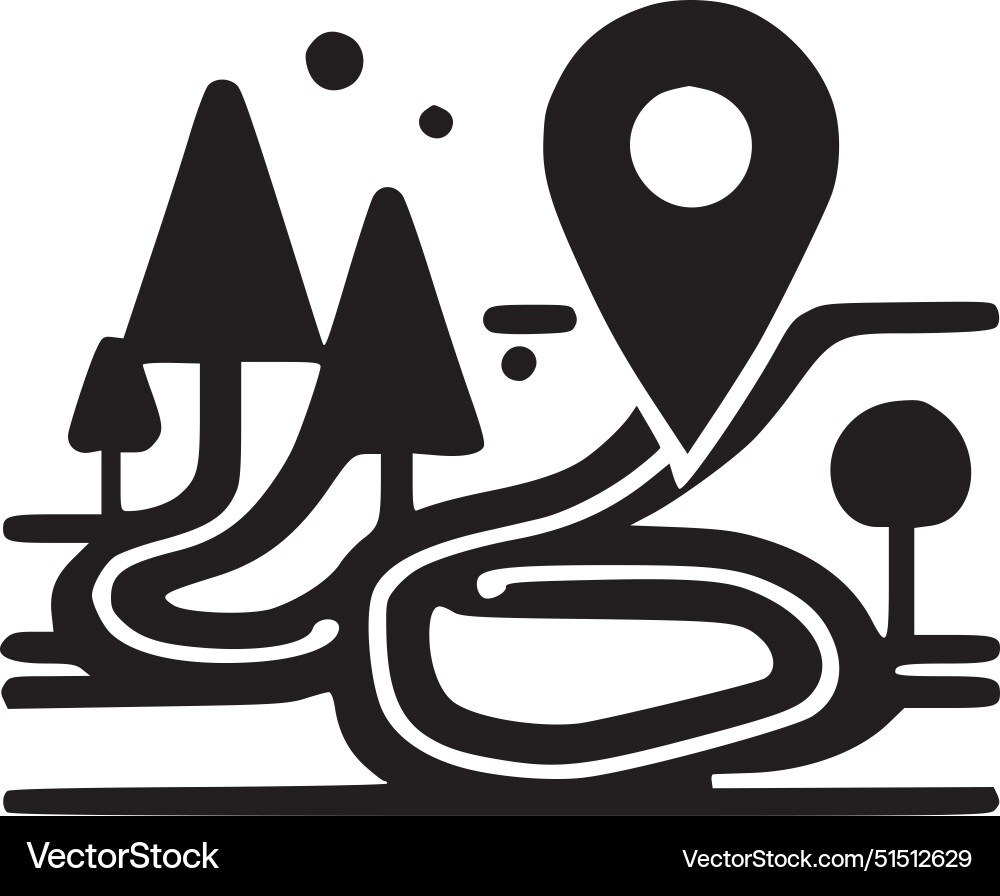 Map - black and white Royalty Free Vector Image