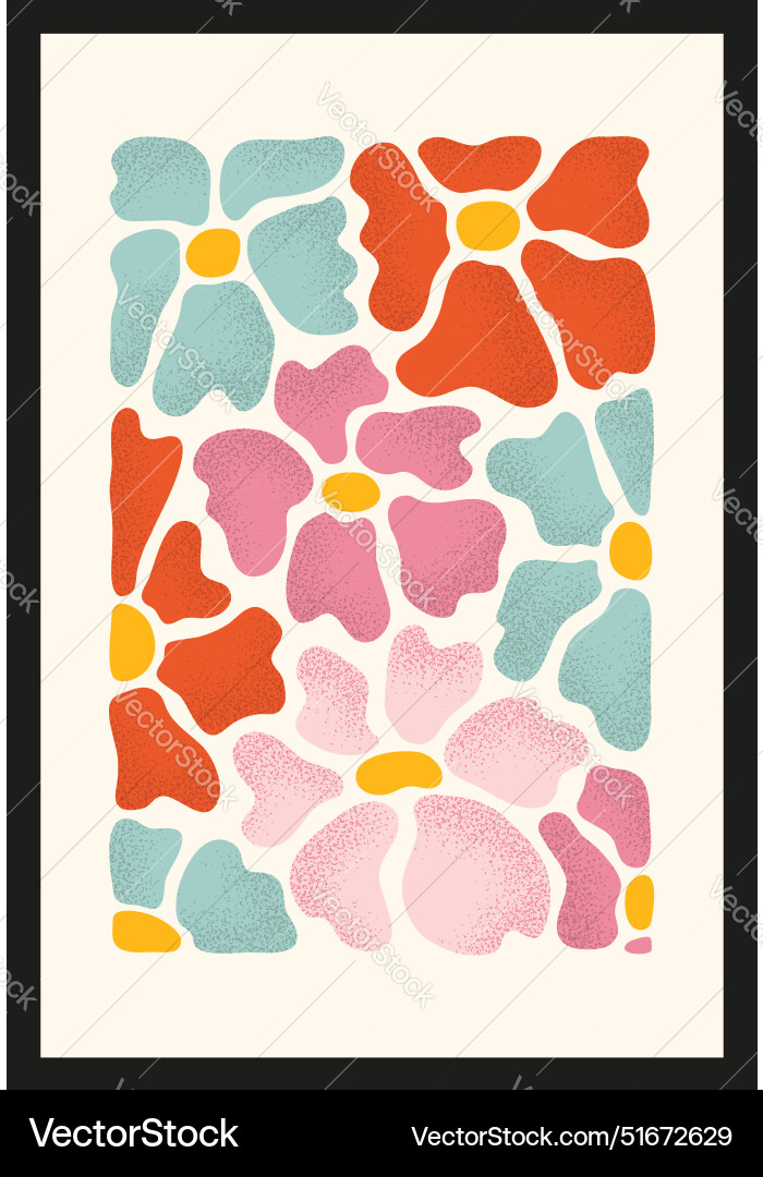 Poster with abstract multicolored drawing dynamic Vector Image