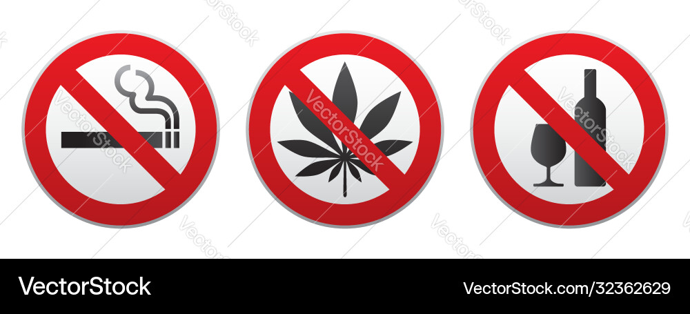 Prohibited signs Royalty Free Vector Image - VectorStock