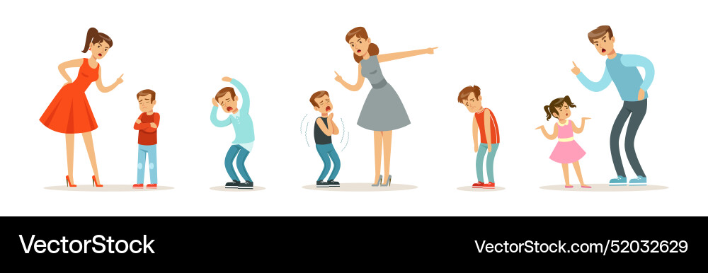 Sad child character cry and feel unhappy Vector Image